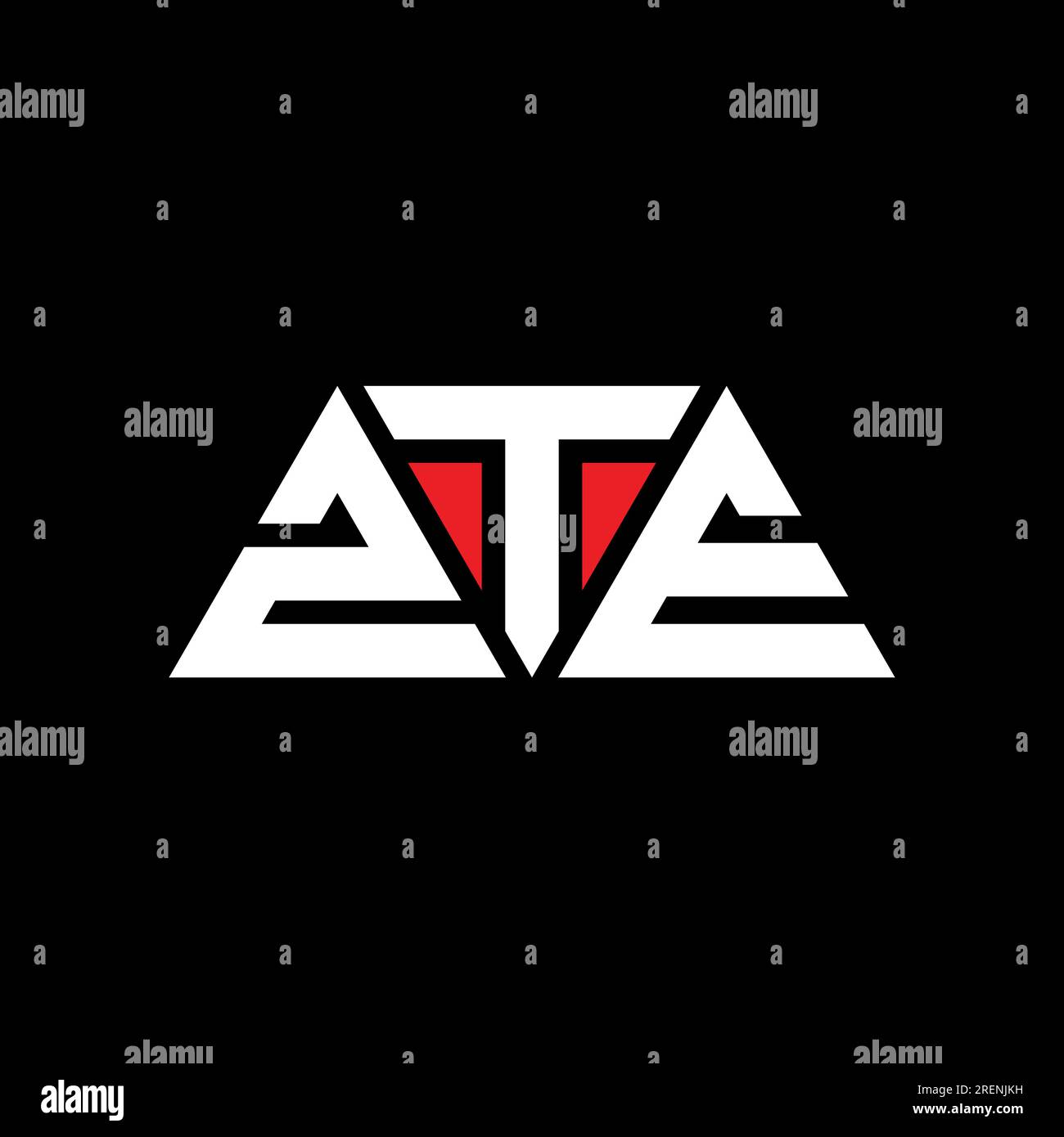 ZTE triangle letter logo design with triangle shape. ZTE triangle logo ...