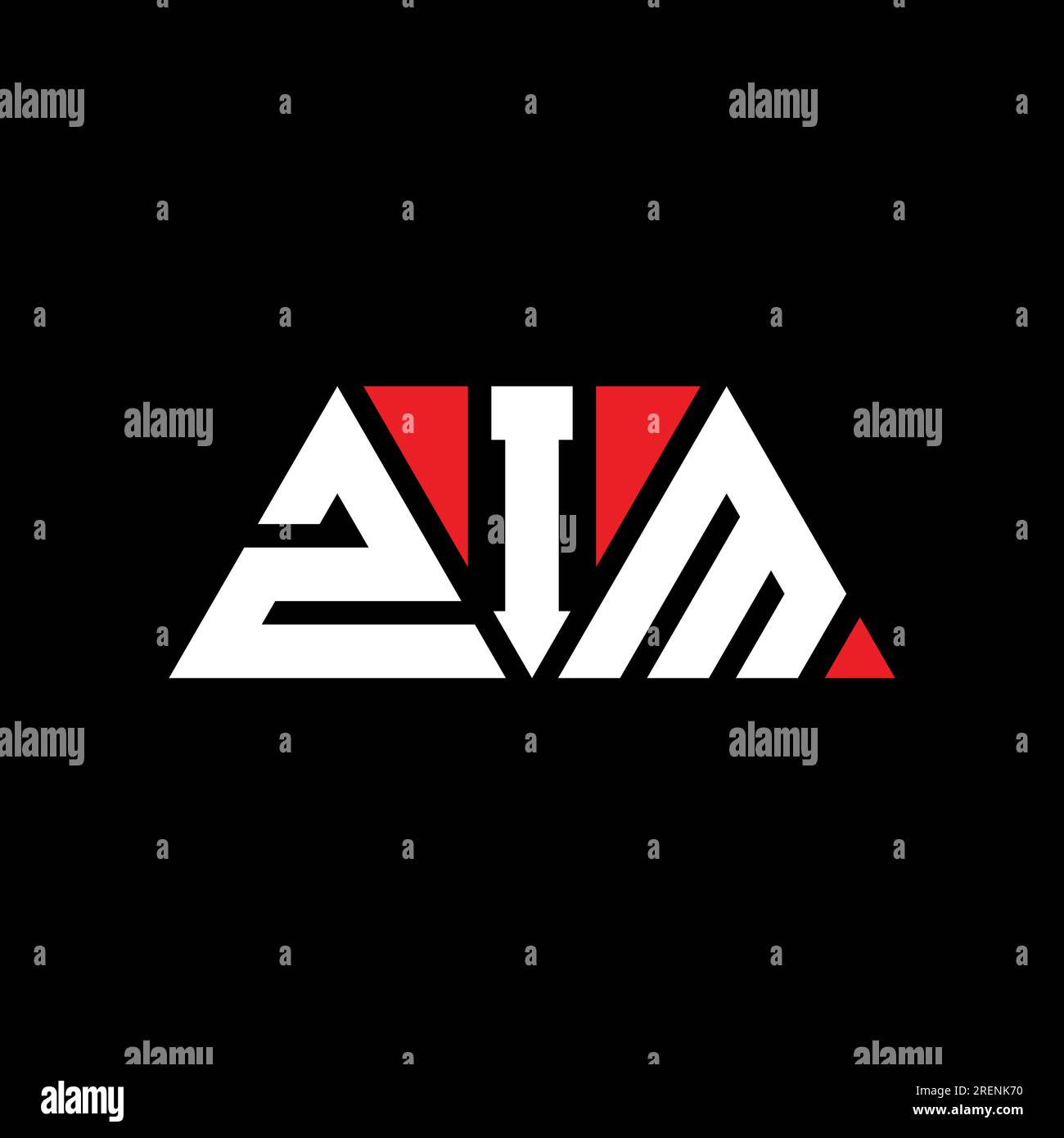 ZIM triangle letter logo design with triangle shape. ZIM triangle logo ...
