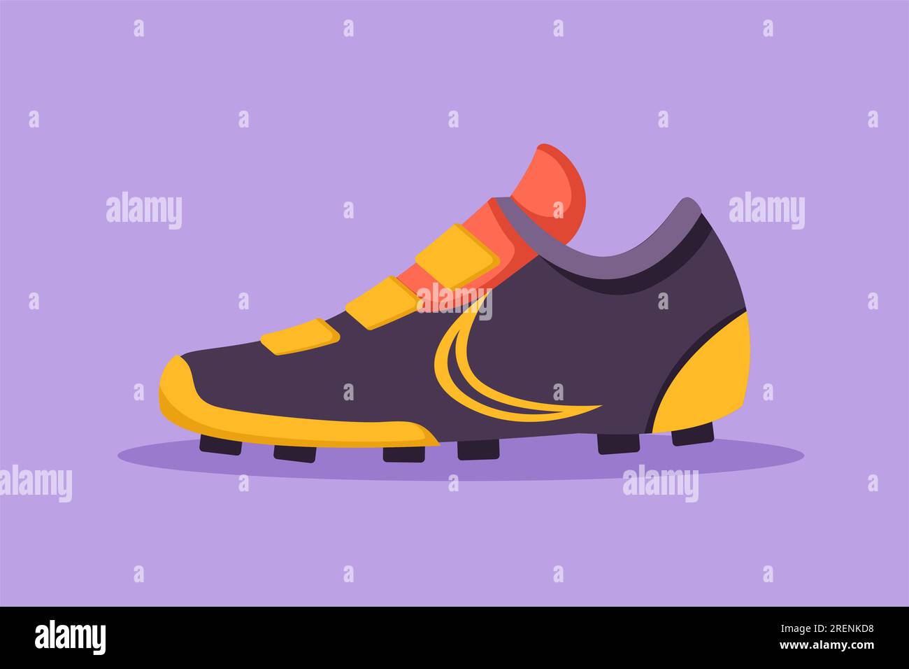 Graphic flat design drawing of stylized soccer boots. Football shoes ...