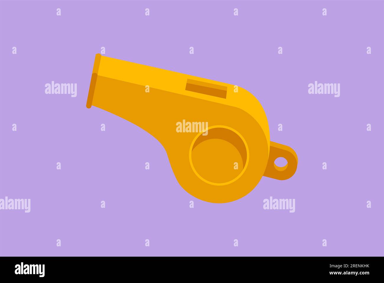 Cartoon flat style drawing referee whistle logo, icon, label, symbol ...