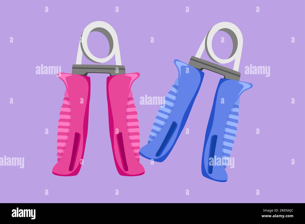 Cartoon flat style drawing of spring expander for hand, hand trainer ...