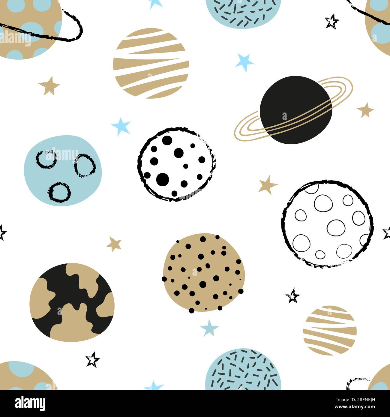 Kids space seamless pattern scandinavian universe kids background hi-res stock photography and ...