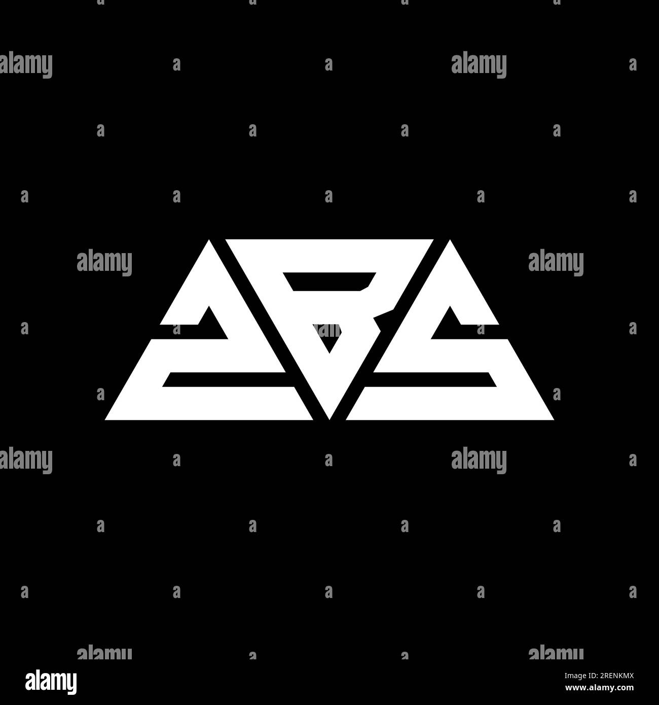 ZBS triangle letter logo design with triangle shape. ZBS triangle logo design monogram. ZBS ...
