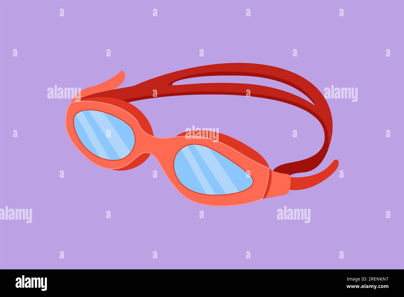 Character flat drawing glasses for swimming logo, label, icon, symbol ...