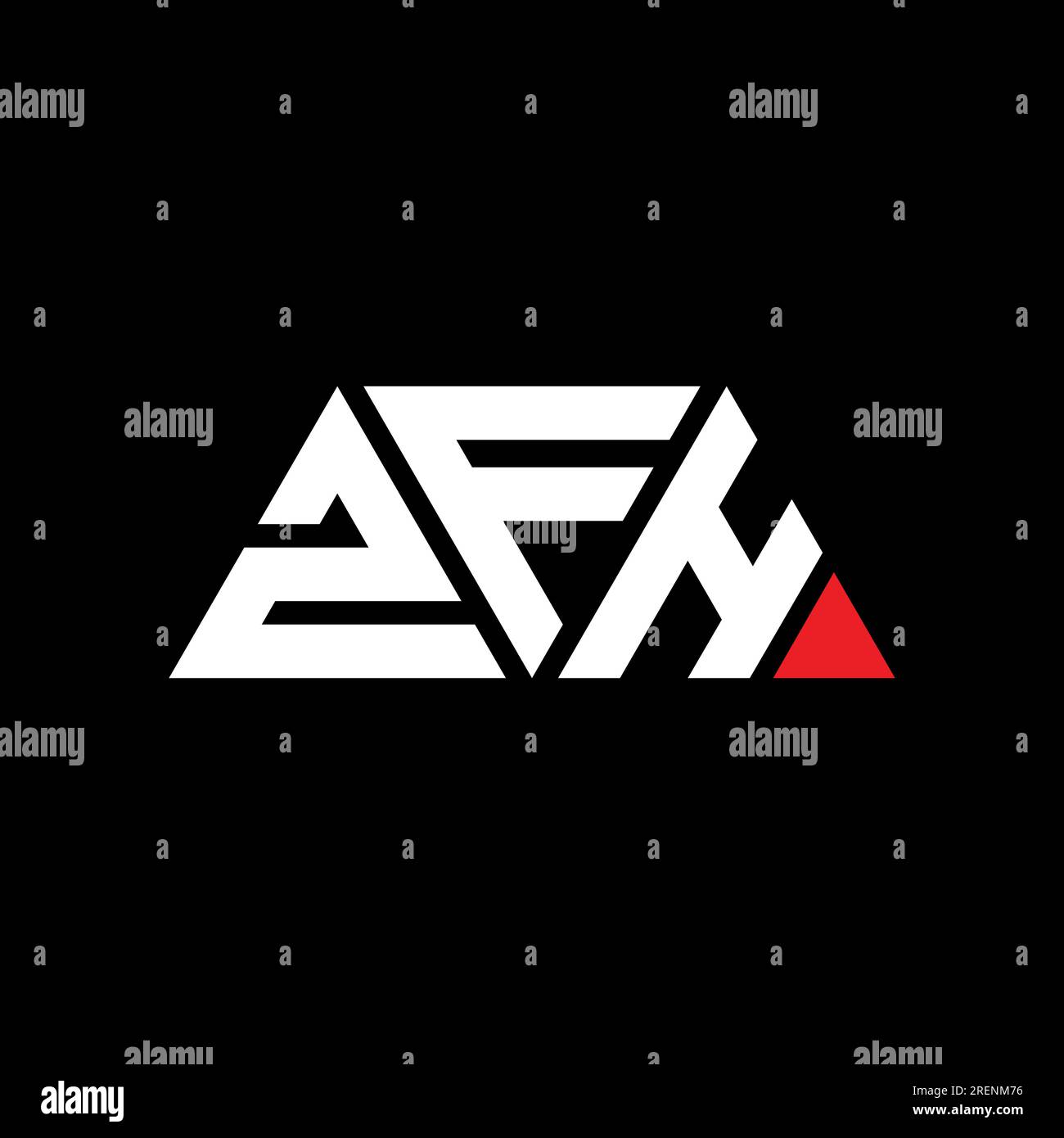 ZFH triangle letter logo design with triangle shape. ZFH triangle logo ...
