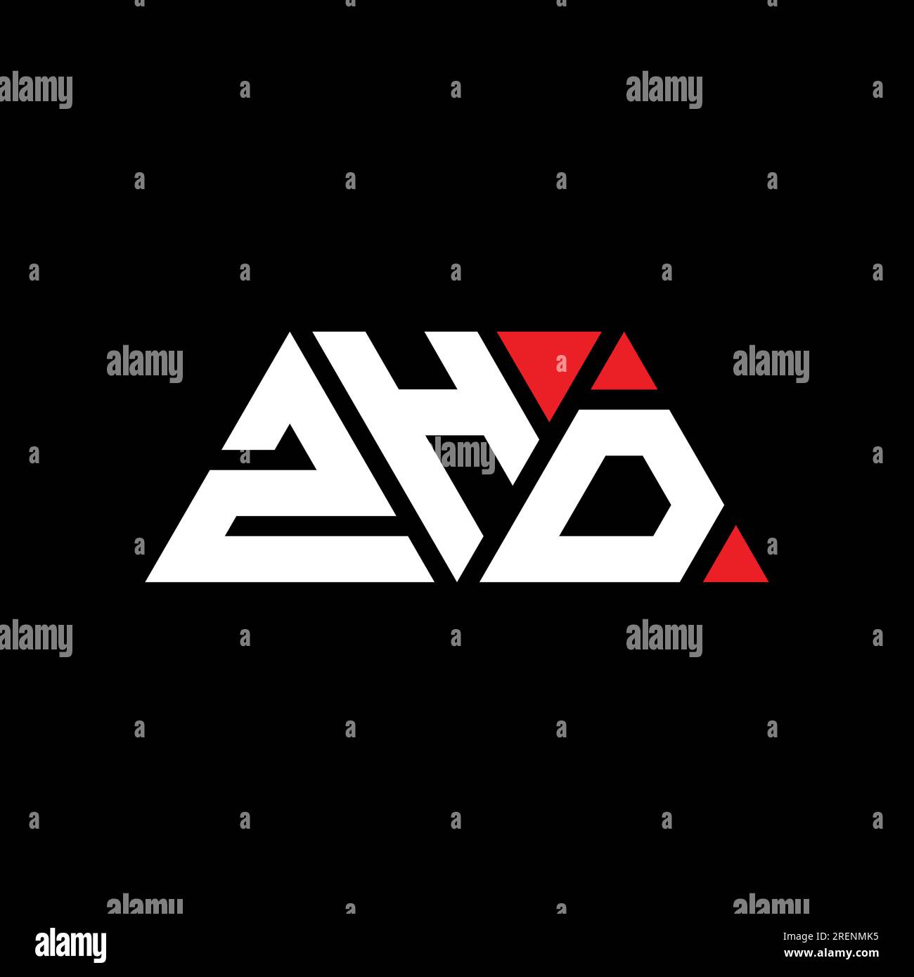 ZHD triangle letter logo design with triangle shape. ZHD triangle logo ...