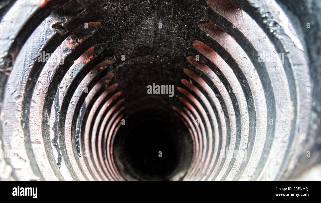 Drainage system outflow (General pipe), inside the drainage pipe Stock ...