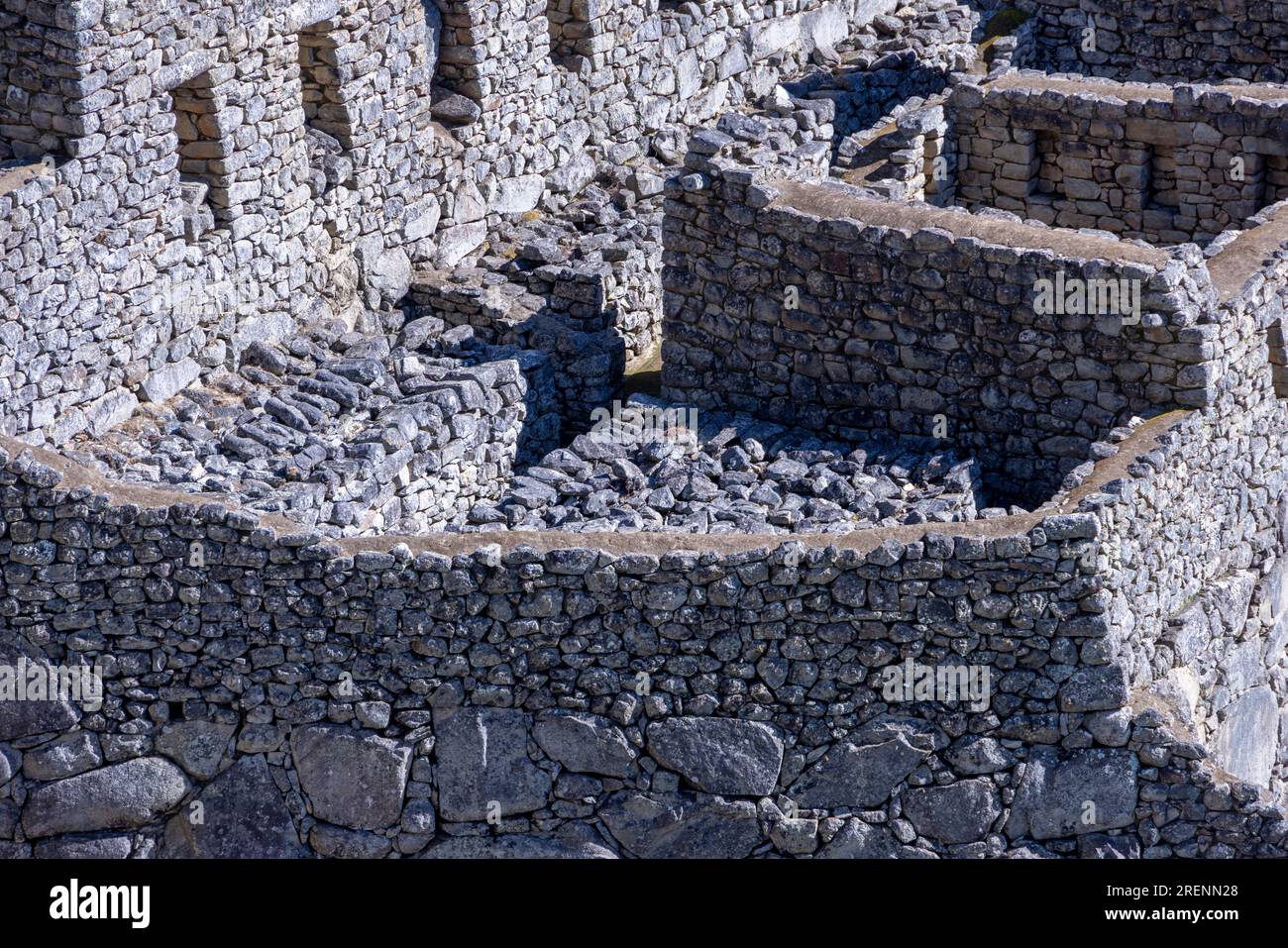 residential architecture, Inca ruins of Machu Picchu, Peru, South ...