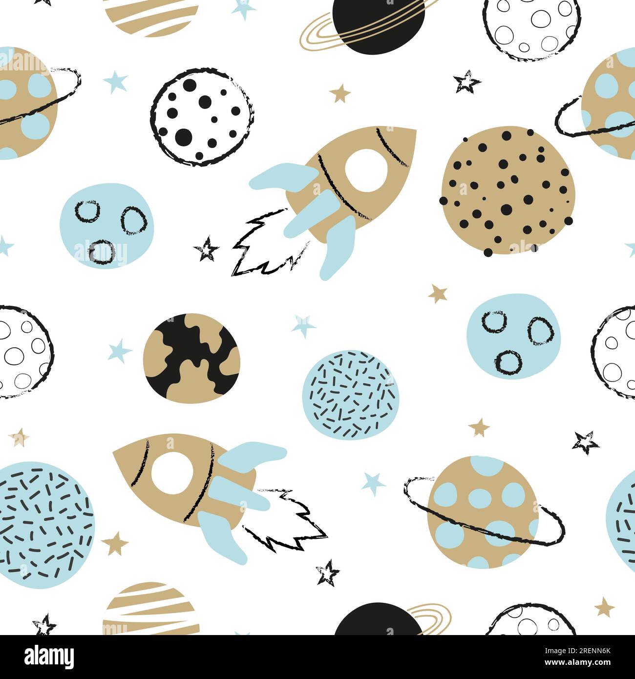 Kids space rocket planet graphic Cut Out Stock Images & Pictures - Alamy