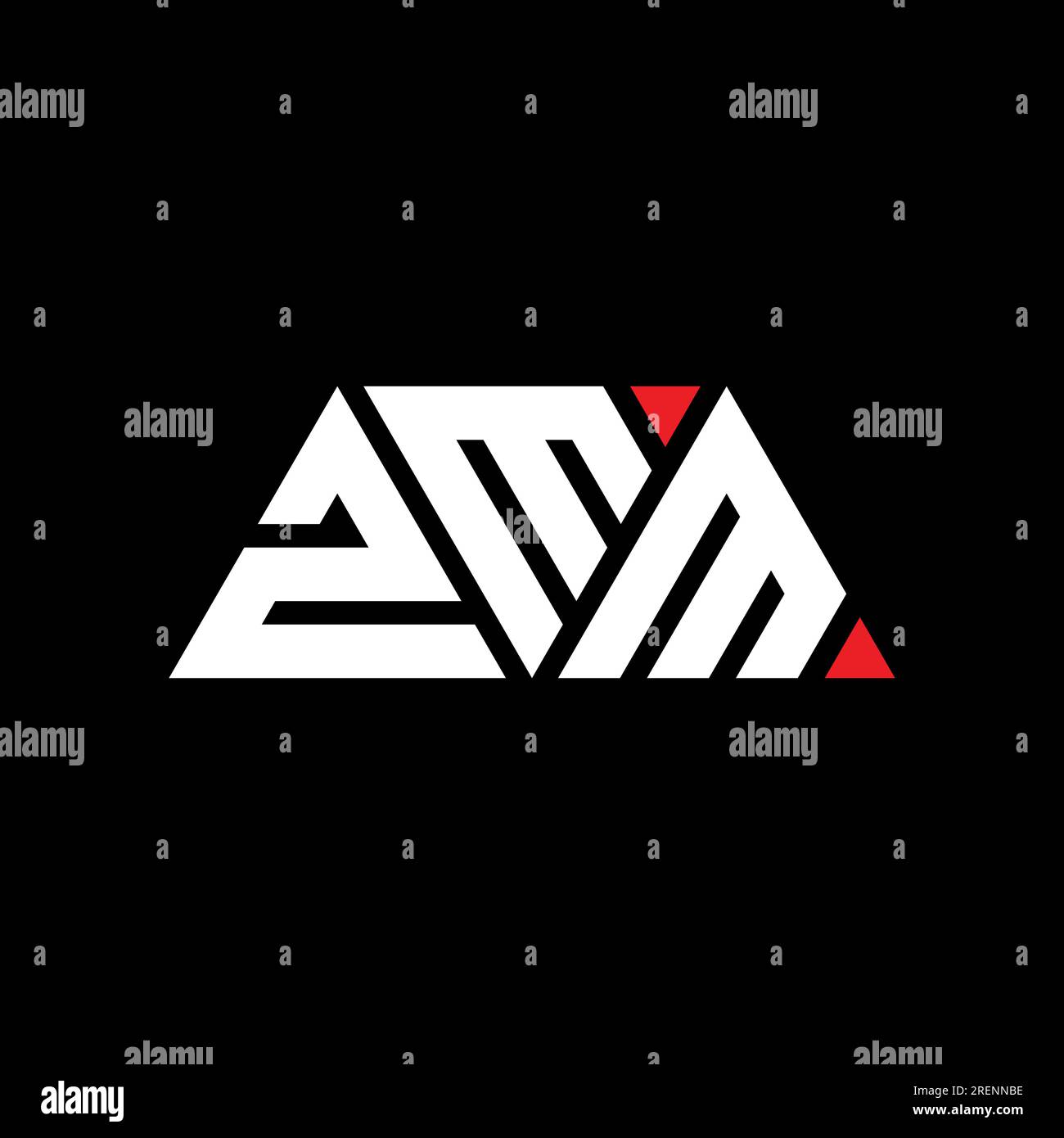ZMM triangle letter logo design with triangle shape. ZMM triangle logo ...