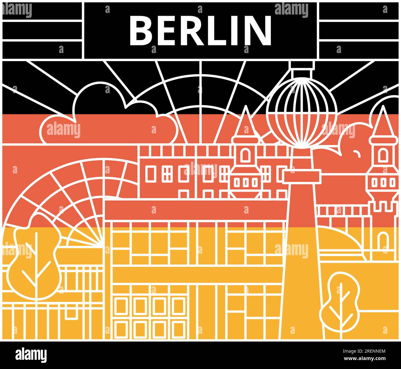 Landscape view berlin tower Cut Out Stock Images & Pictures - Alamy