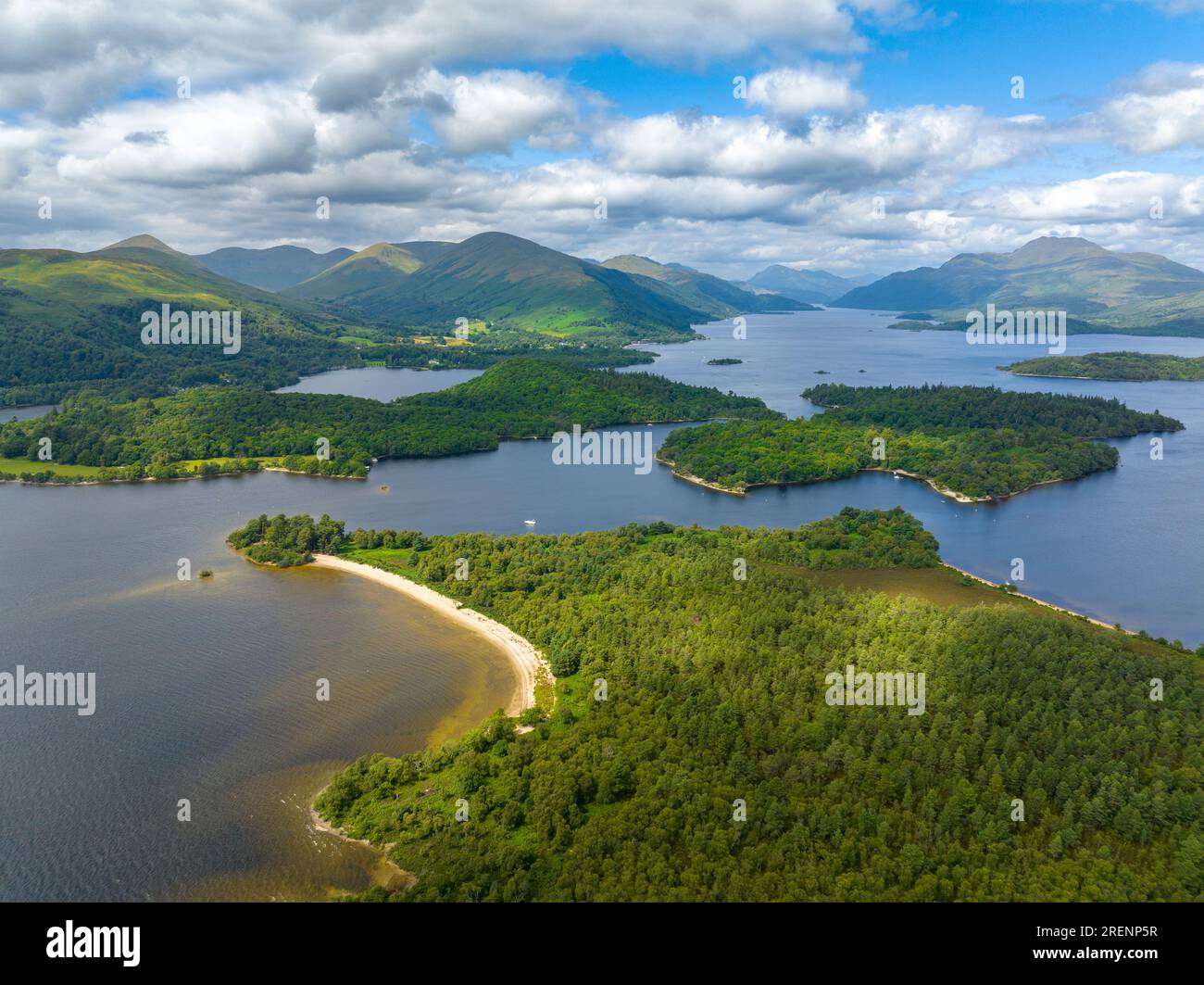Aerial view loch lomond islands hi-res stock photography and images - Alamy