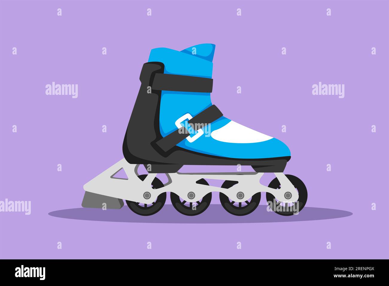 Cartoon flat style drawing modern rollerblades logotype, icon, symbol ...