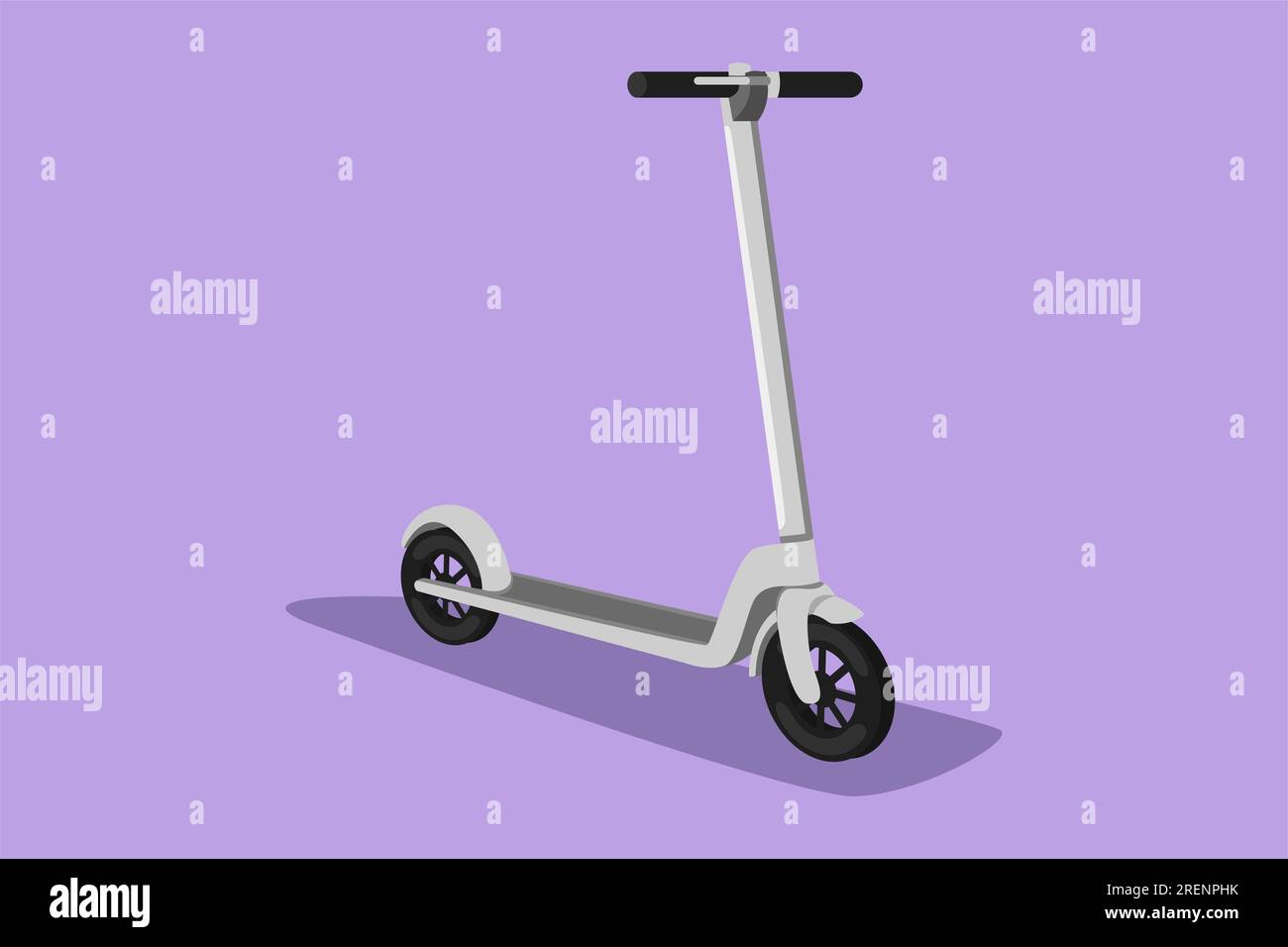Character flat drawing electric scooter logo, label, flyer, sticker ...