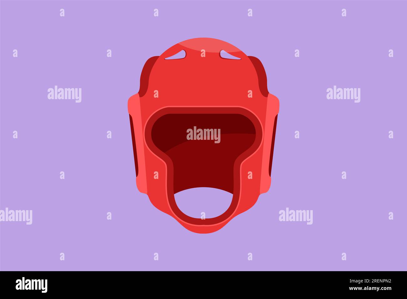 Graphic flat design drawing of boxing helmet front view logo, label ...