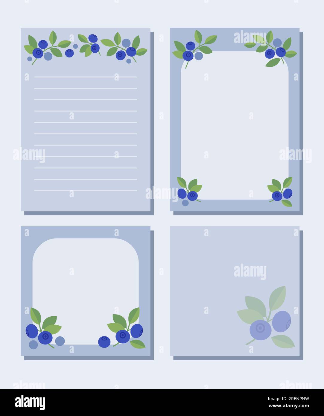 Note paper set with blueberry theme Stock Vector Image & Art - Alamy