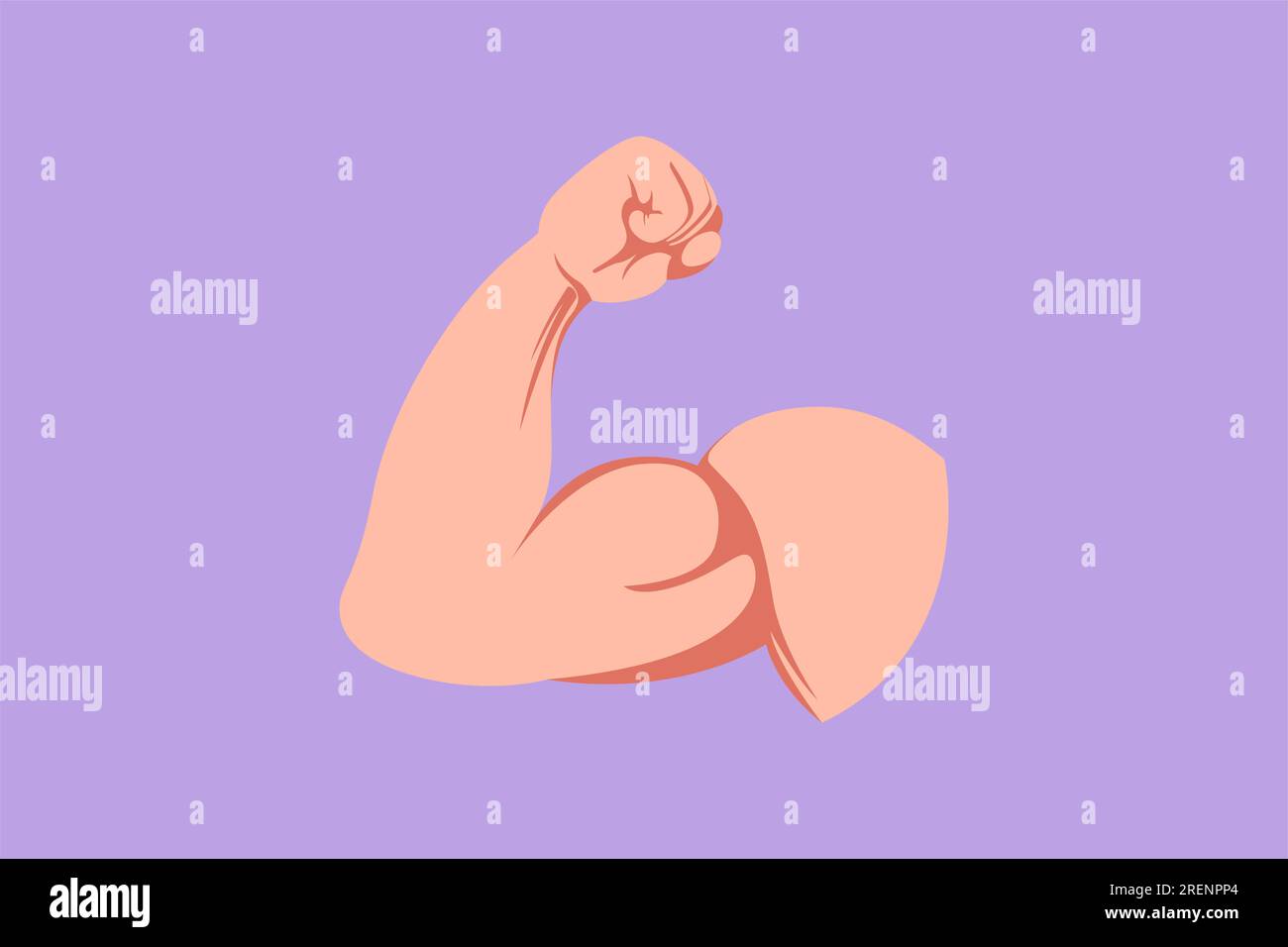 Cartoon flat style drawing of arm, bicep, strong hand icon. Strong ...