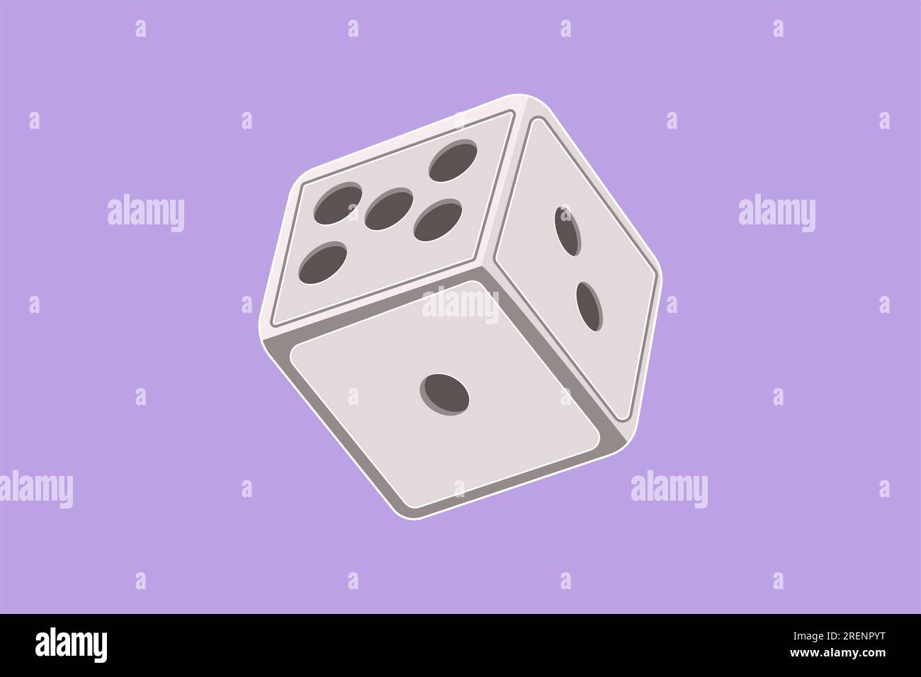Character flat drawing stylized white dice logo, label, flyer, symbol ...