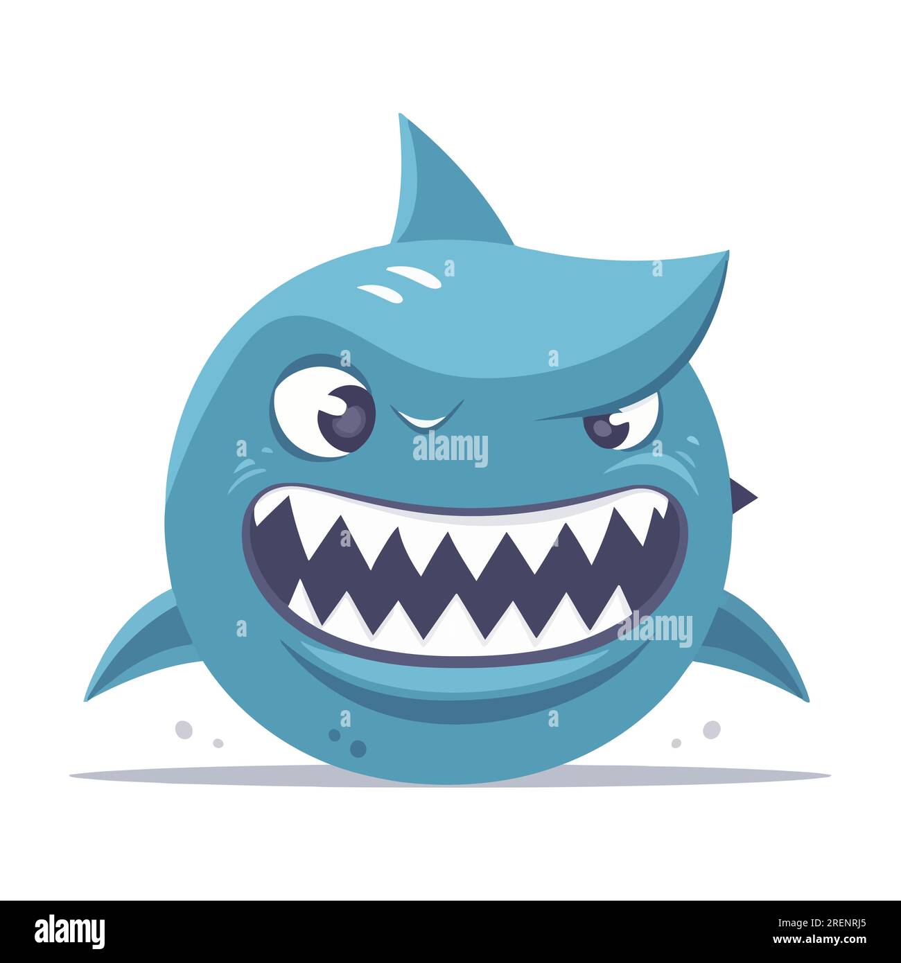 Angry blue shark logo icon. Image of angry shark isolated on white ...