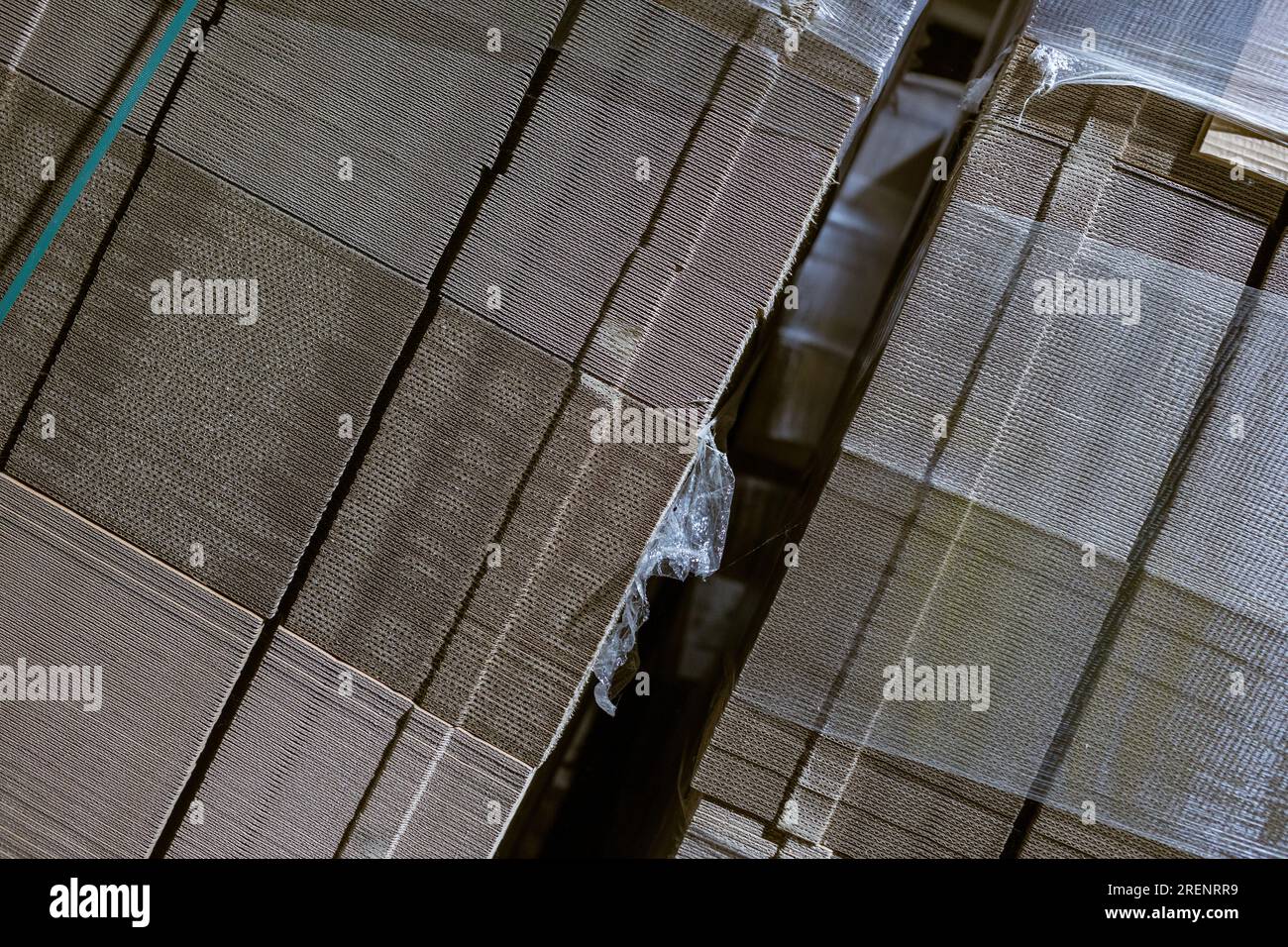 Folding cardboard boxes. Perforated sheets of corrugated cardboard a ...