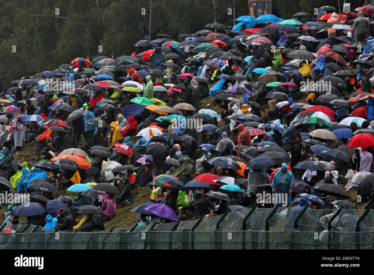 Spa Francorchamps, Belgium. 29th July, 2023. Circuit atmosphere - fans ...