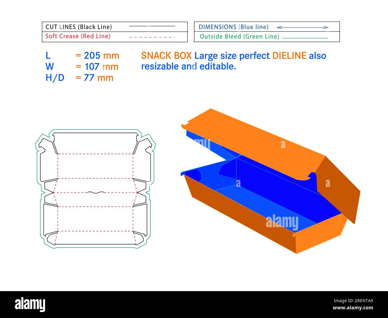 No Glue Rectangle Box Template