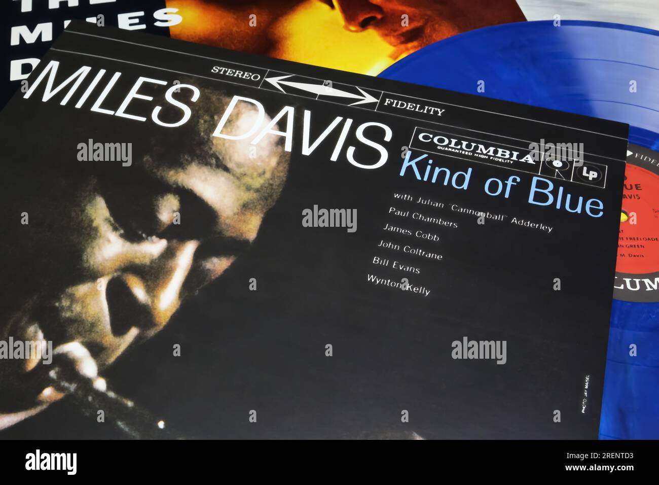 Viersen, Germany - June 9. 2023: Closeup of jazz vinyl record album cover Miles Davis Kind of ...