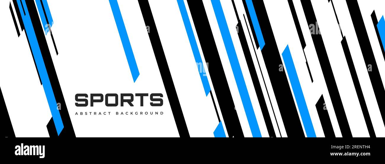 Modern sports banner with diagonal blue and black lines. Vector ...