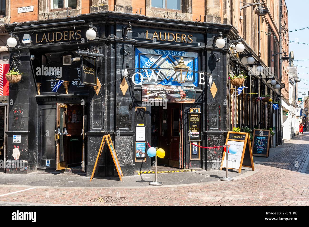 Inverness, Scotland, UK. 3 June 2023. Lauders on Church Street in ...