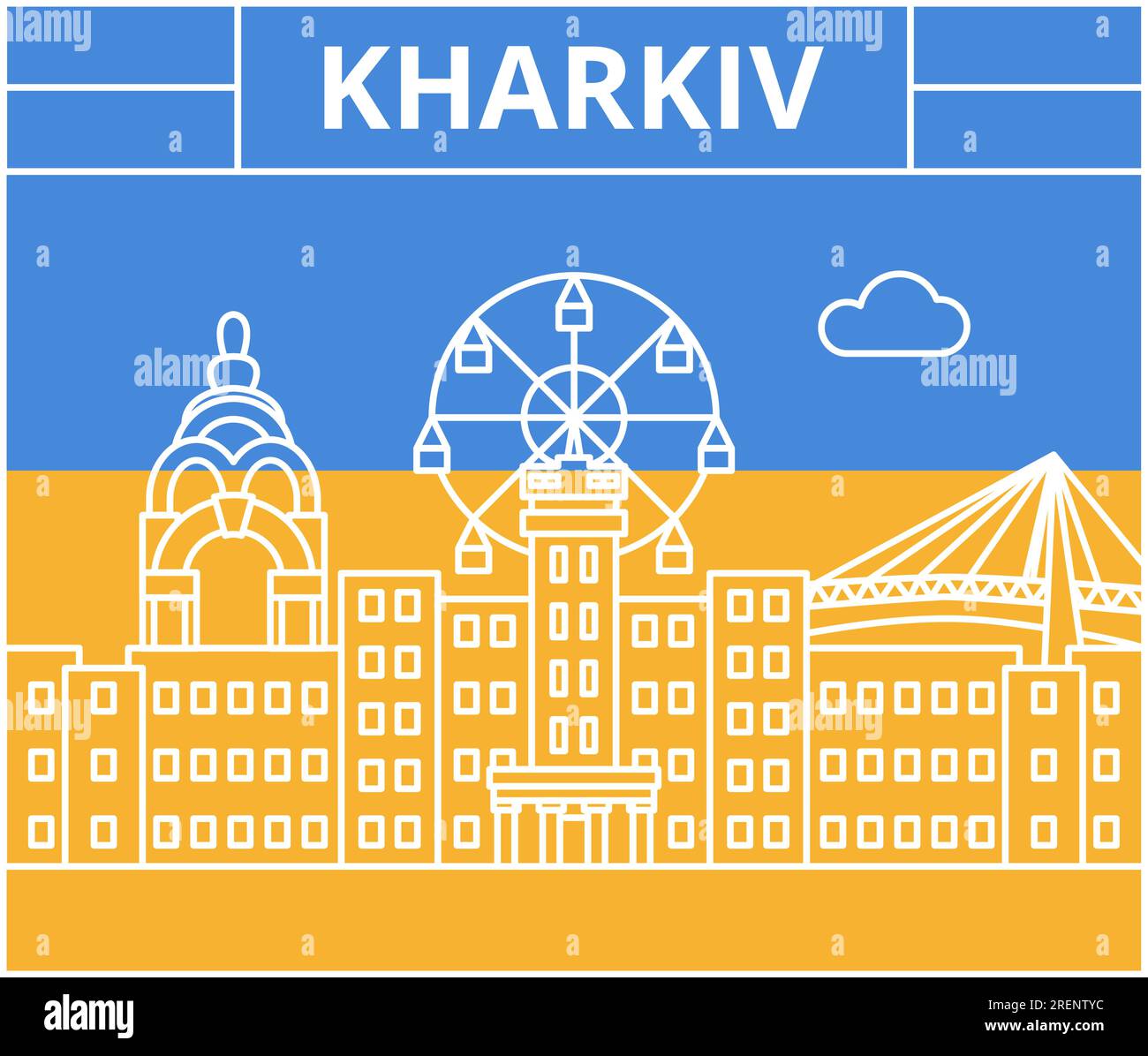 Ukraine flag building Stock Vector Images - Alamy