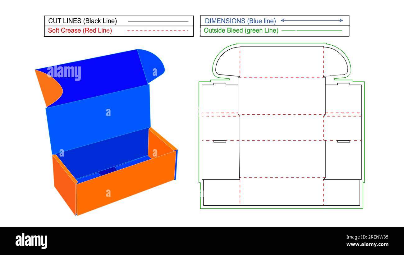 In destructor Mailer Shipping Box corrugated In destructor box die line ...