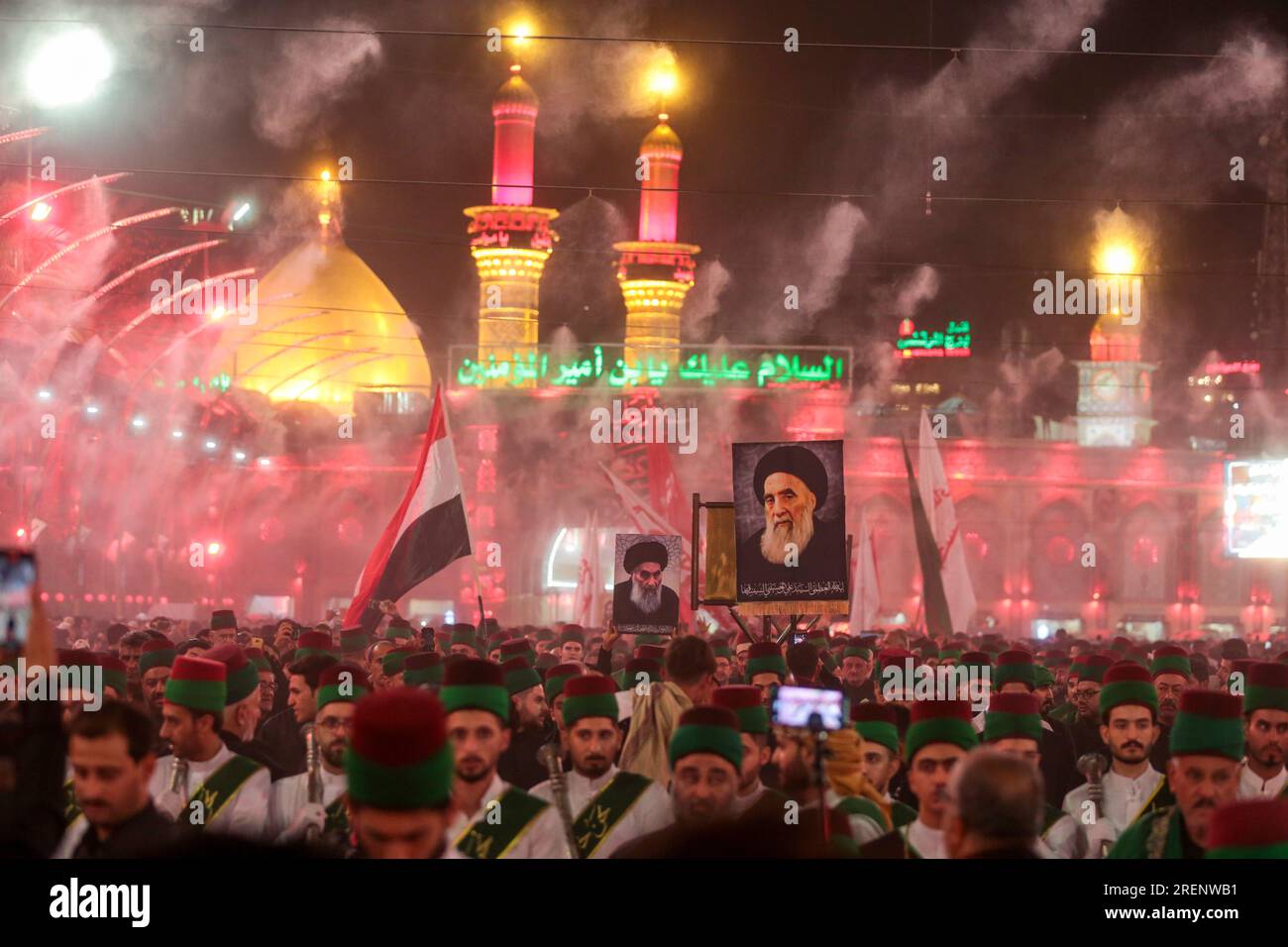 Shiites participate in the Ashoura procession on the 9th day of ...