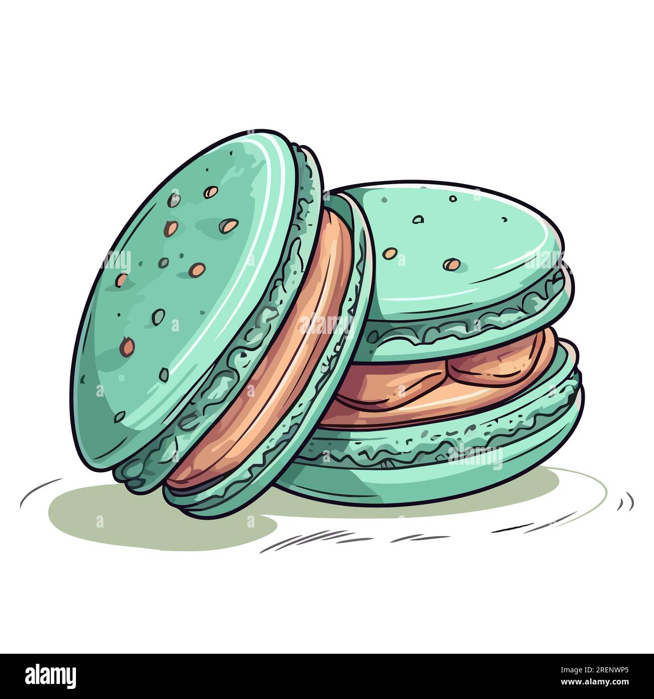 Colorful french macaroon cookies isolated on white. Cute image of ...