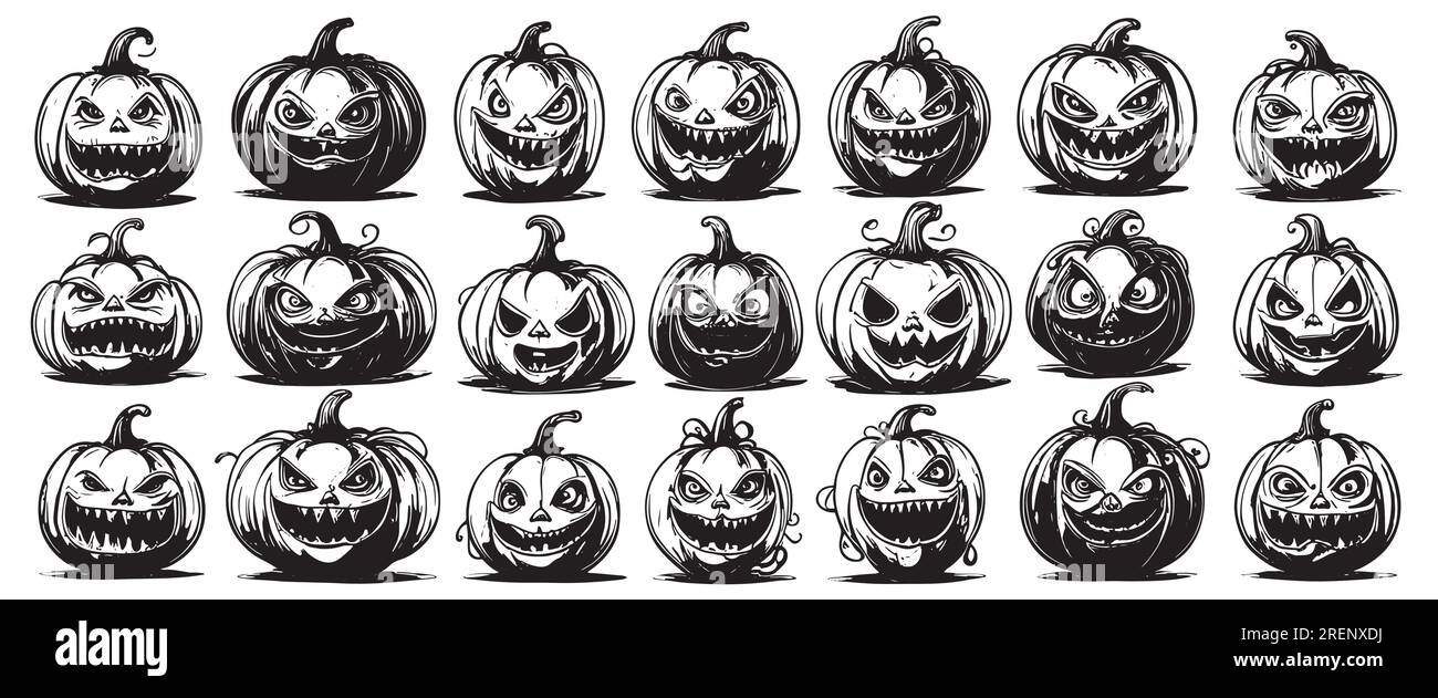 Scary Jack O Lantern Drawing