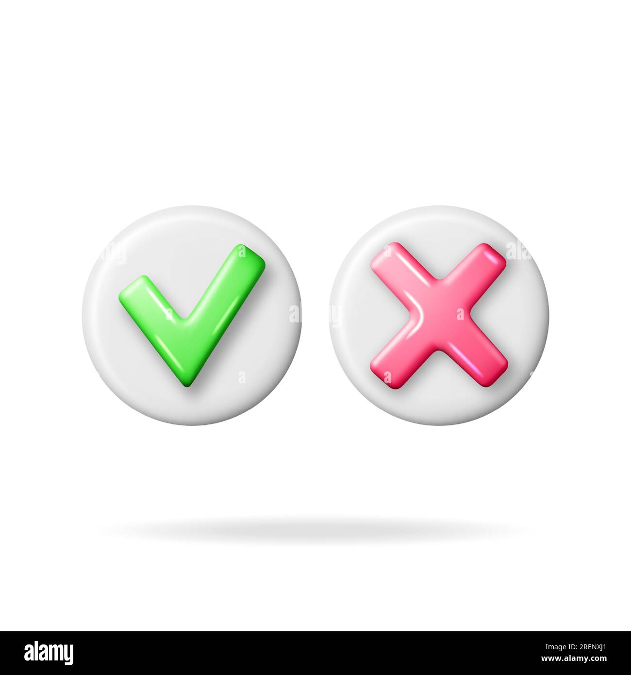 3D Right and Wrong Button Shape Stock Vector Image & Art - Alamy