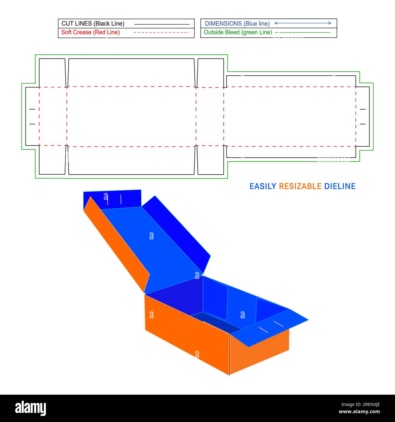 Corrugated cardboard box, cardboard shipping box resizeable die line ...