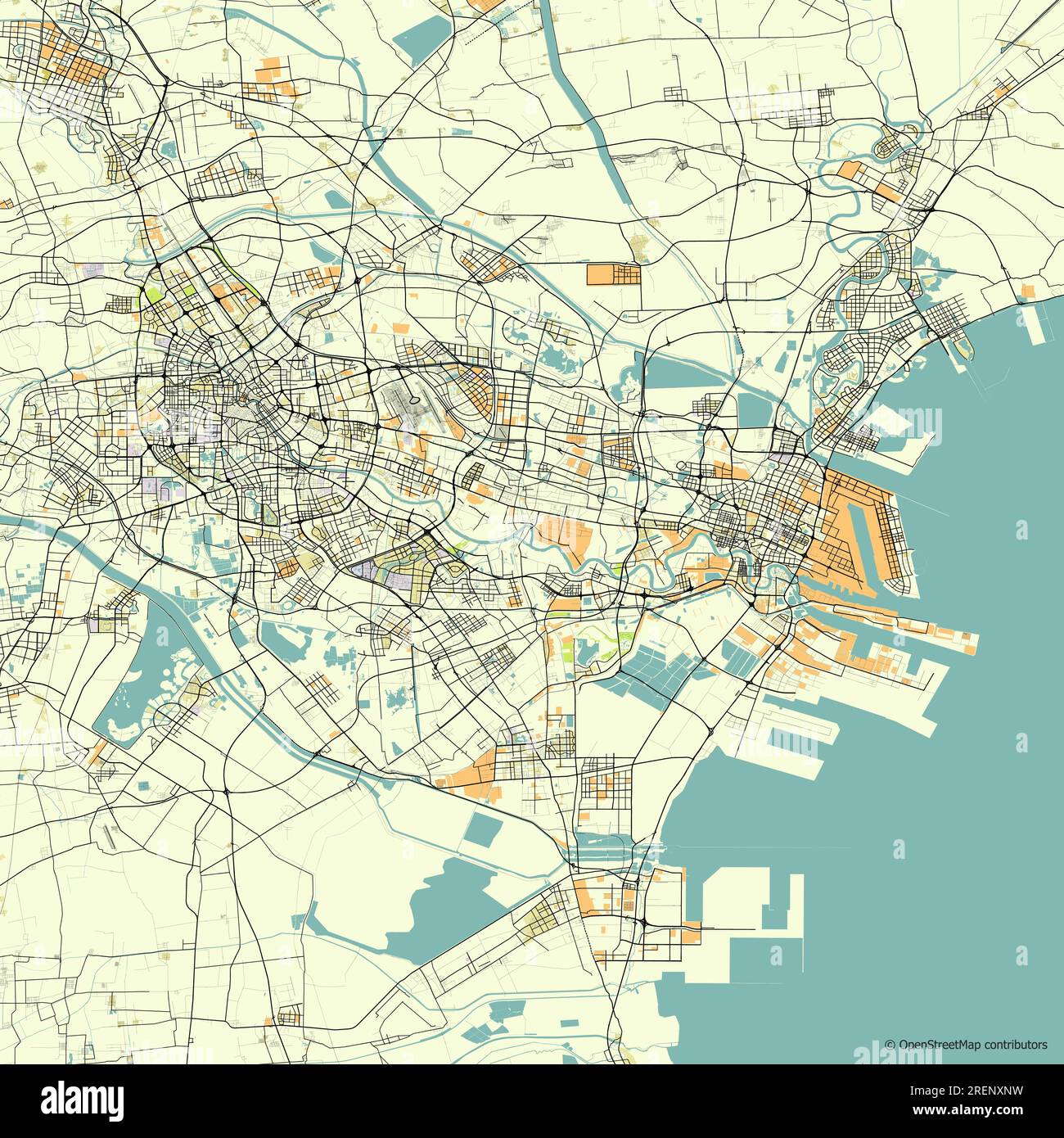 Vector city map of Tianjin, China Stock Vector Image & Art - Alamy