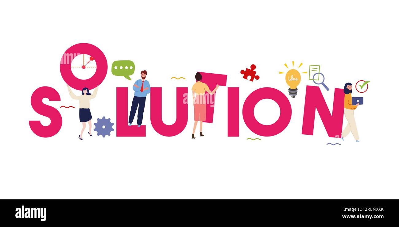 solution creative innovation idea problem solving decision discovery and businessman with ...