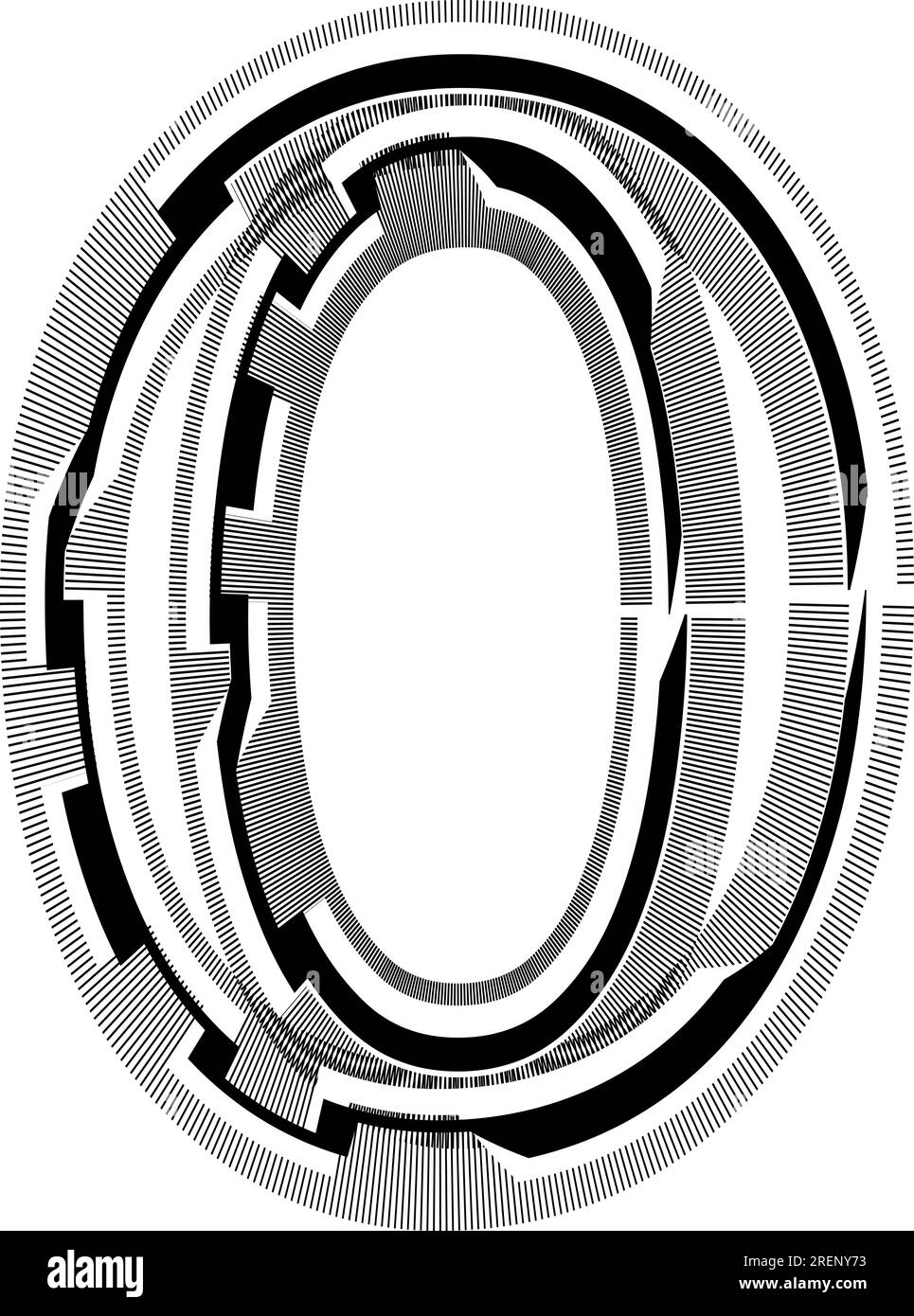 Modern abstract striped design with lines vector illustration Number 0 ...