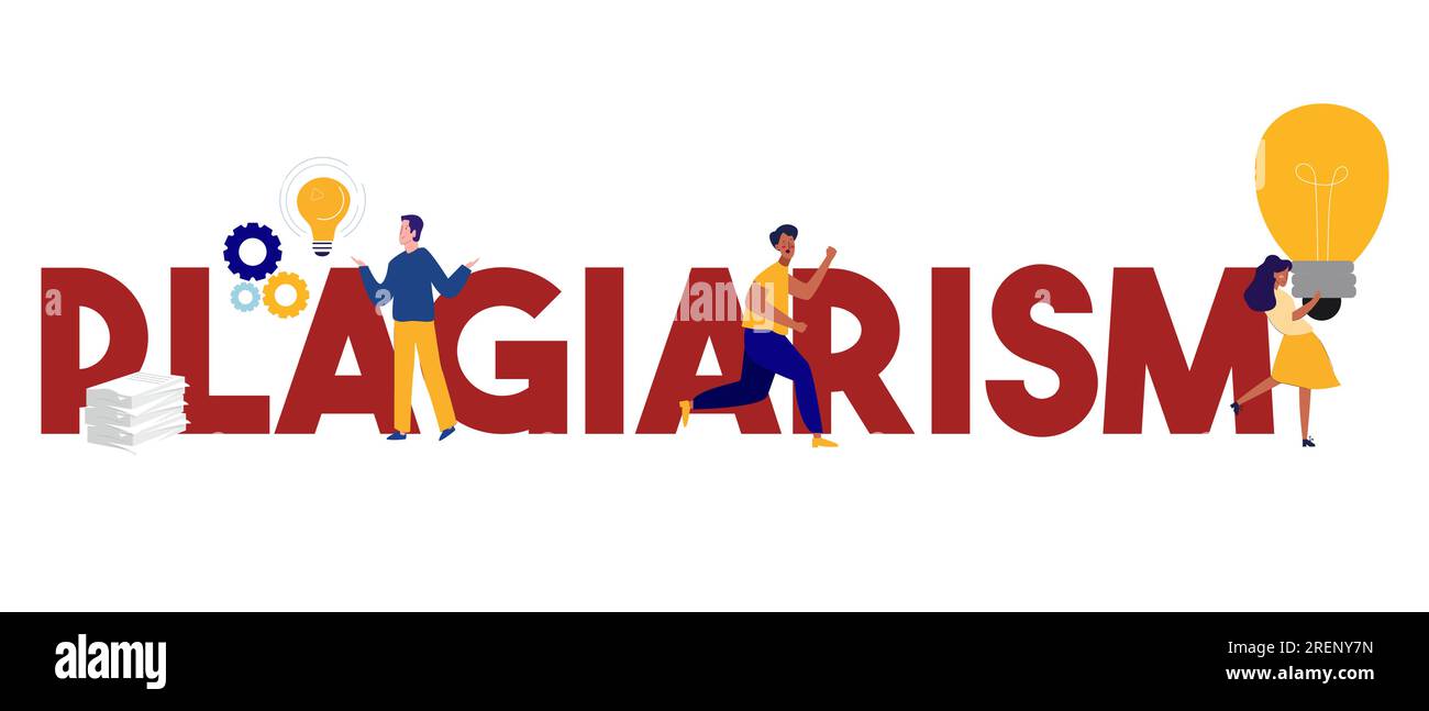 text plagiarism ilegal infringement stealing idea falsification ...