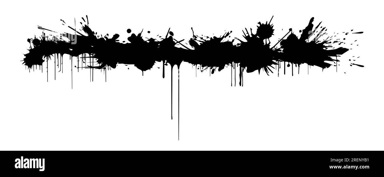 Long black blob, brush stroke. Vector illustration Stock Vector Image ...