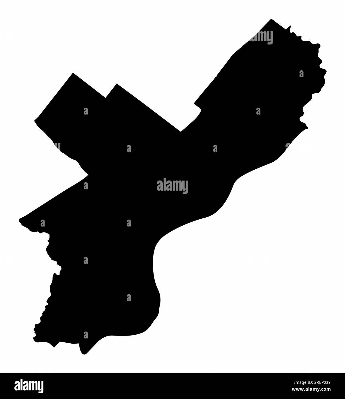 Philadelphia city map silhouette isolated on white background Stock ...