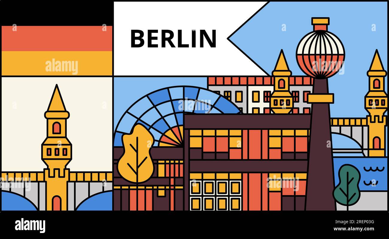 Berlin Flat Line Banner Stock Vector Image & Art - Alamy