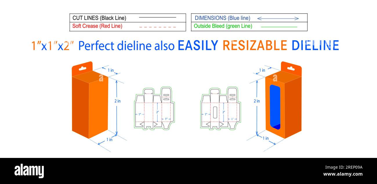 Snap lock mobile charger box, Hanging window box 1x1x2 in box die line ...