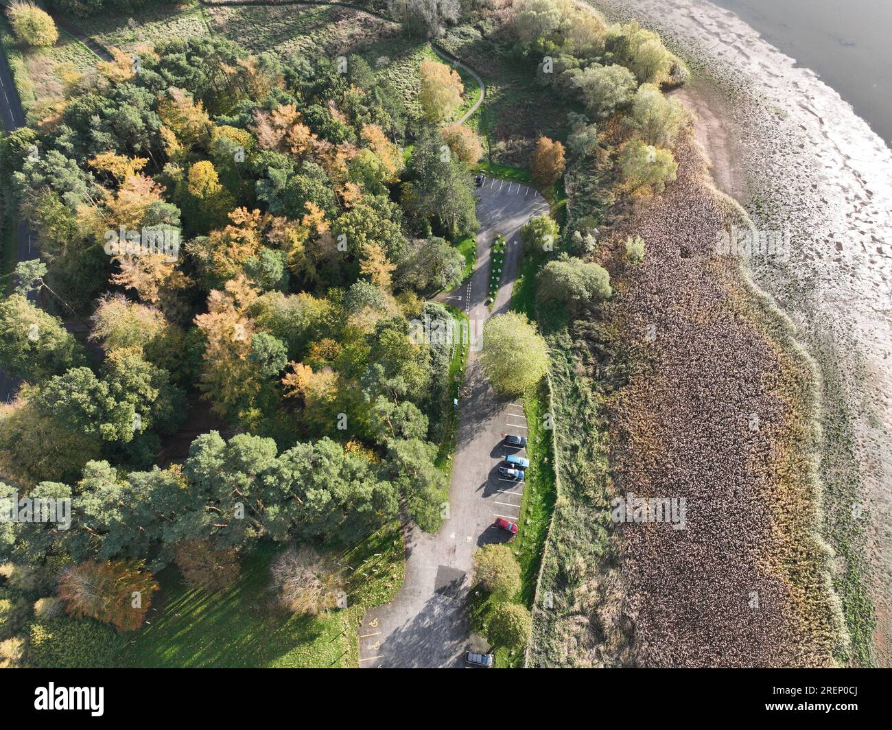 Aerial Drone view over Chew Valley Lake, United Kingdom`s fifth-largest ...