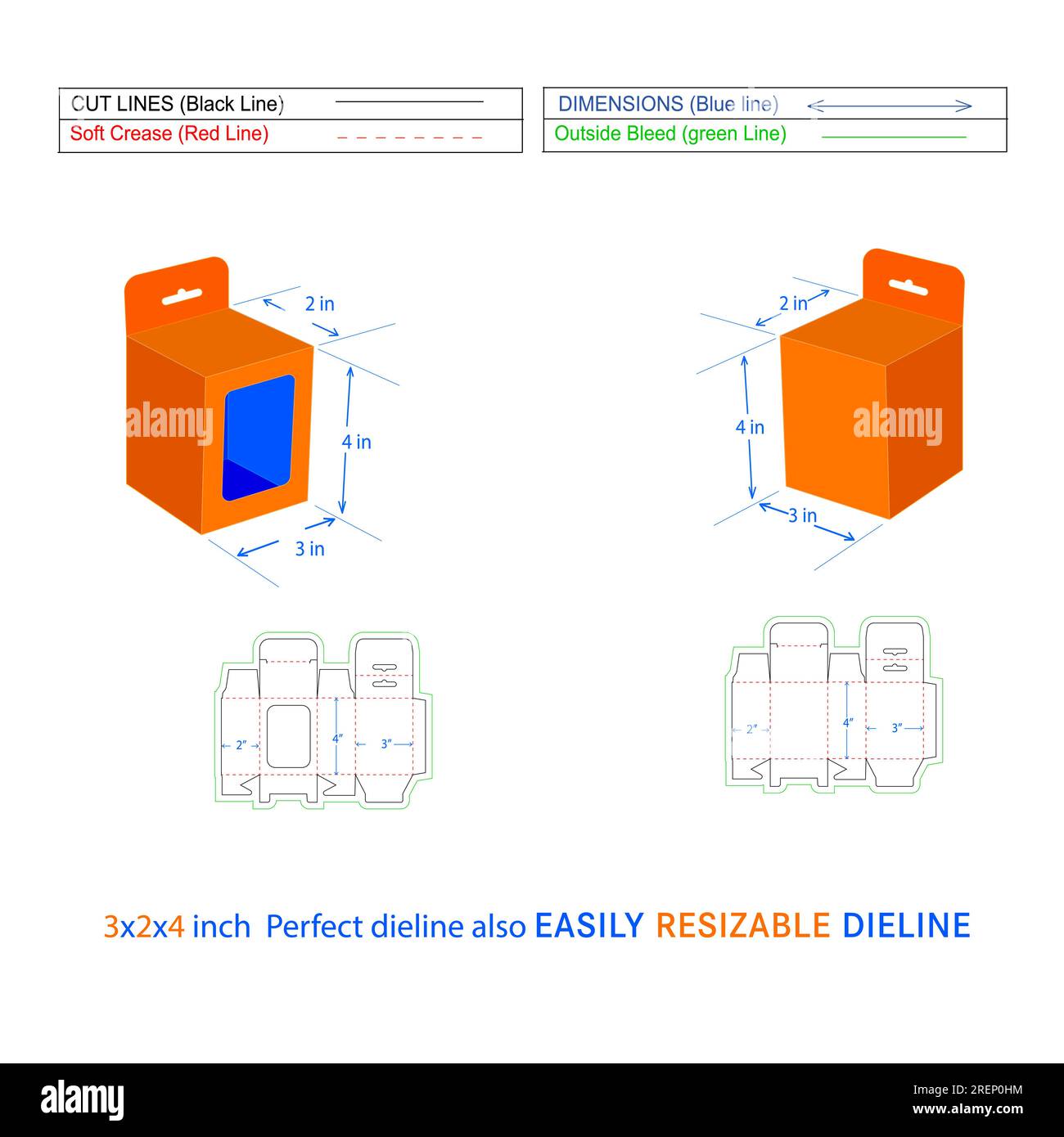 Mobile Charger Packaging Box, Hanging window box 3x2x4 inch box die ...