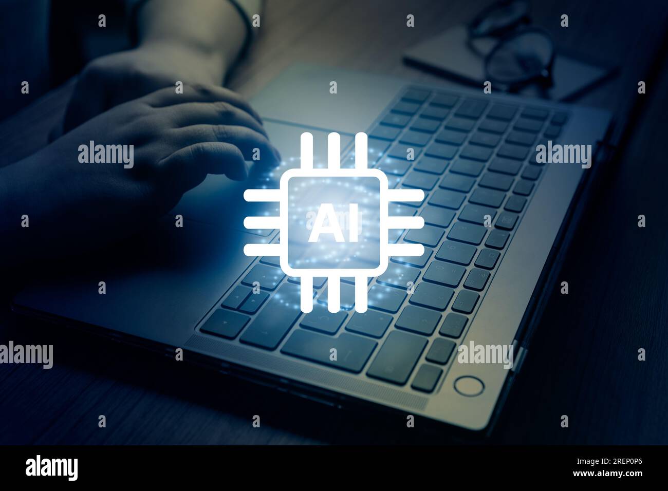 Artificial intelligence network virtual ai bot hi-res stock photography ...