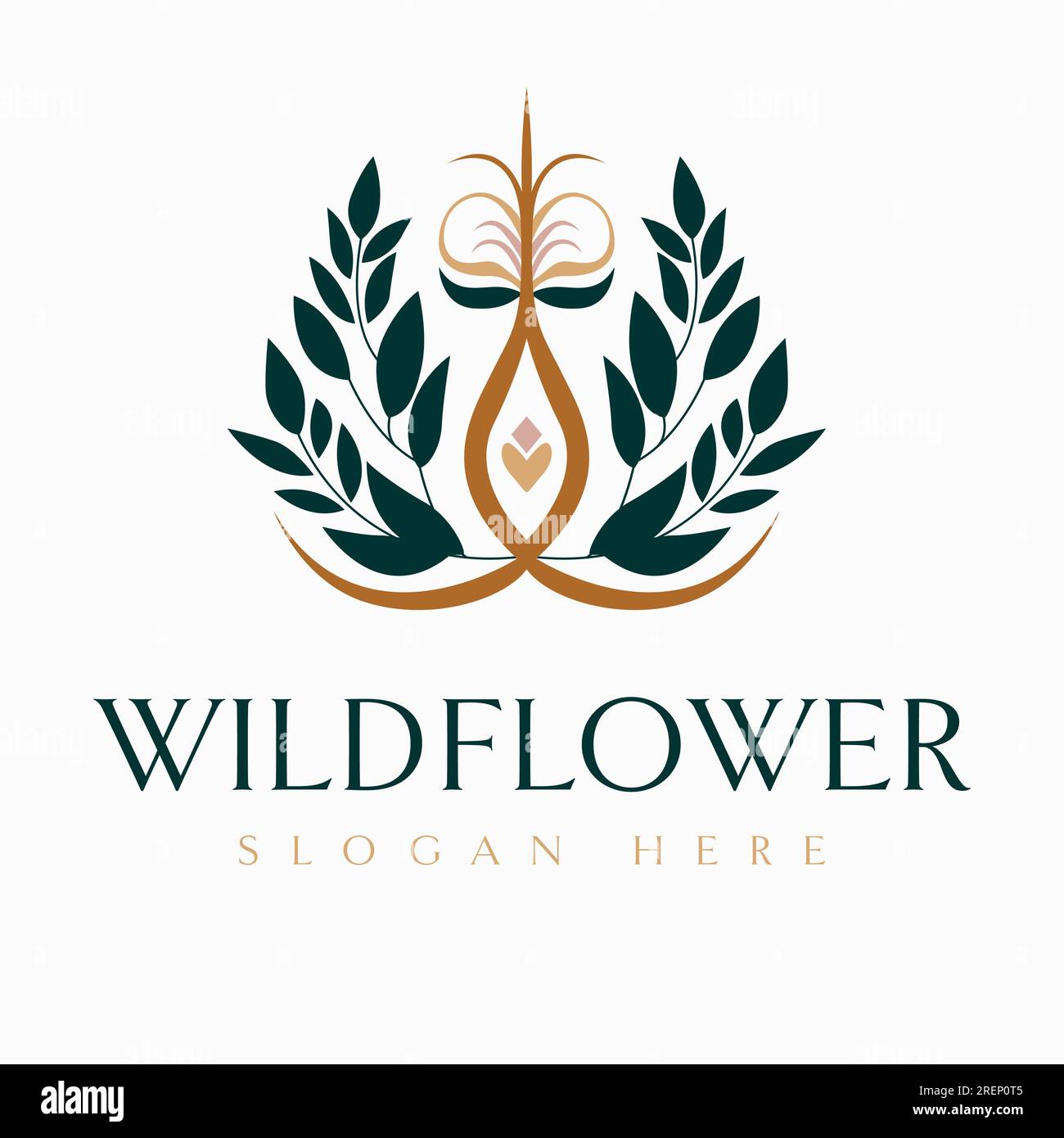 Wildflower vector logo design. Floral logo emblem Stock Vector Image ...