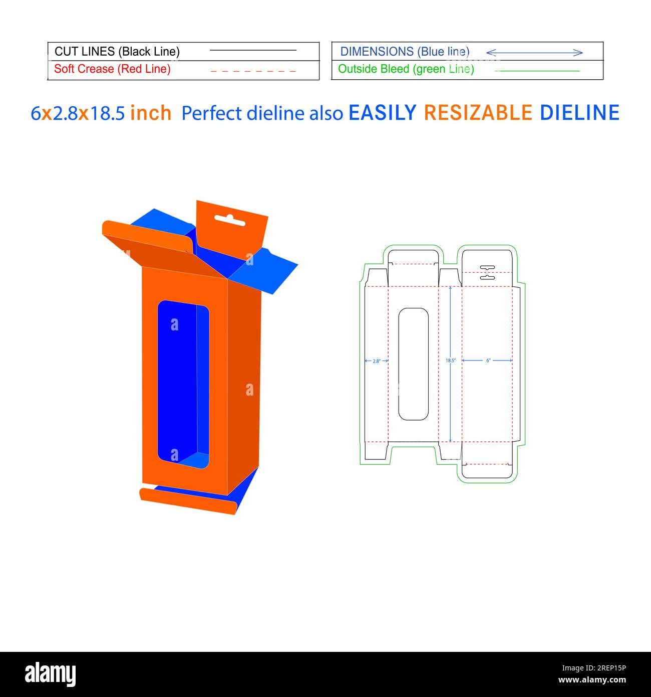 Hanging bottom snap lock mobile charger box, 6x2.8x18.5 inch box die ...