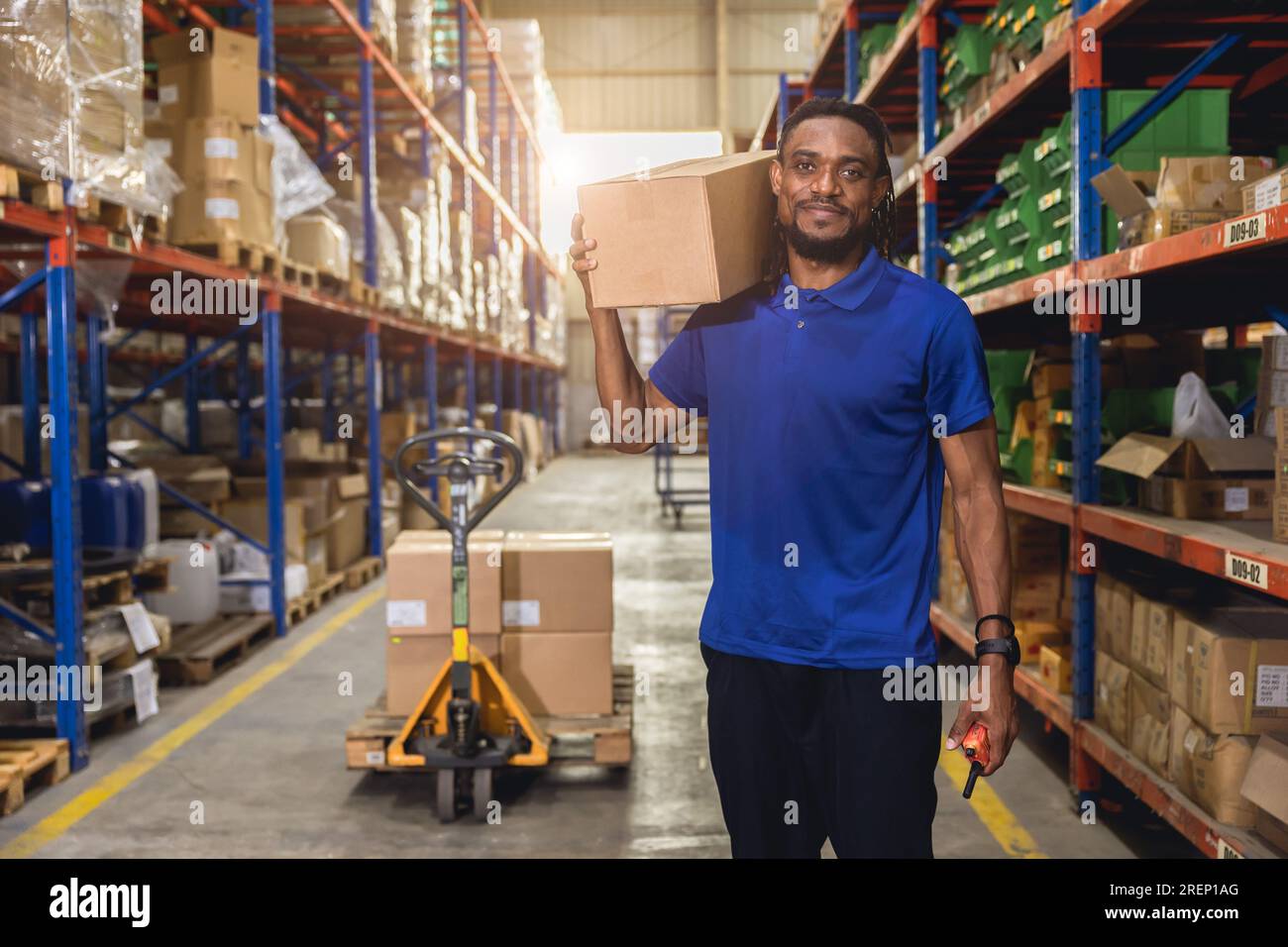 African black people worker happy working in factory warehouse inventory logistics industry ...